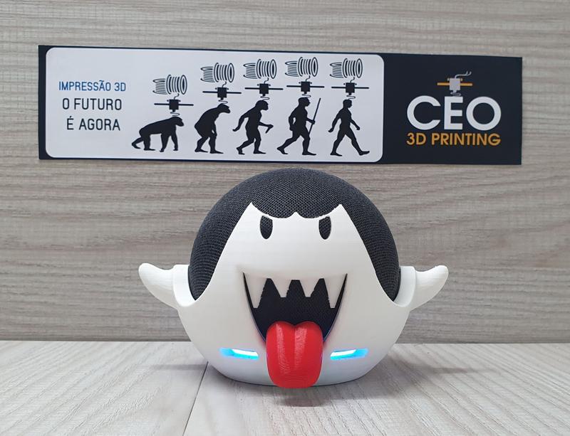 Suporte compatível com Alexa Echo Dot 4 - Modelo Fantasma Super Mario ...