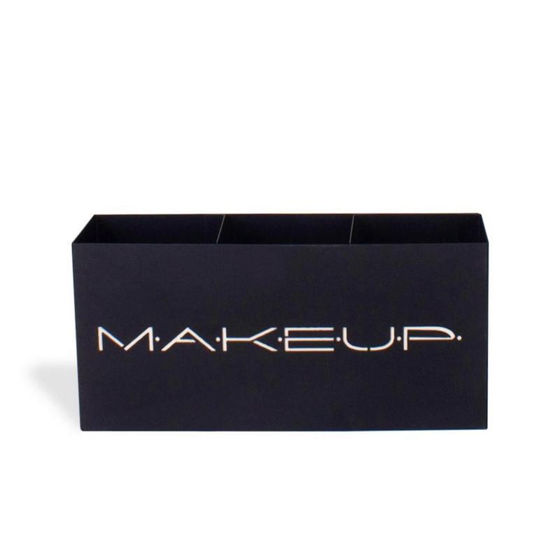 Suporte de Maquiagem em Aço Trio Makeup em Aço Areia - Geguton ...