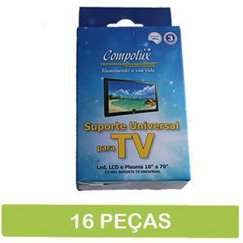 Suporte de TV Universal 10 A 70 - 16 UNIDADES - Compolux - Suporte para ...