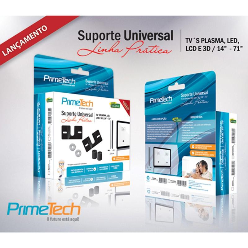 Suporte Fixo Universal para TV Linha Prática de 14" a 105" Roldanas Nylon - PrimeTech - Suporte ...