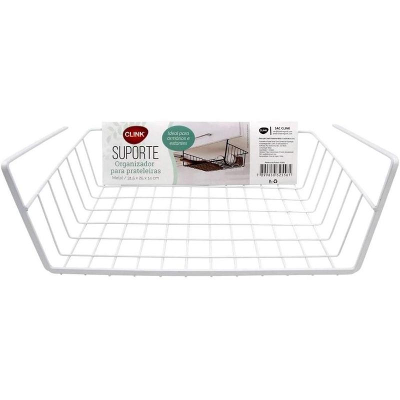 Suporte Organizador Cesto Aramado Para Prateleiras Metal - Clink ...
