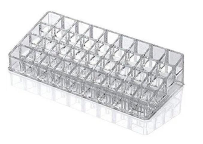 Suporte Organizador De Acrílico Transparente Para Maquiagem 36 Batons ...