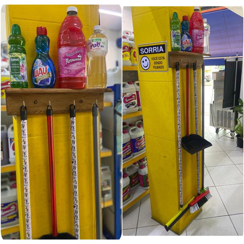 Suporte p/ Vassoura/Rodo/Produtos - Rust - Suporte para Vassouras ...