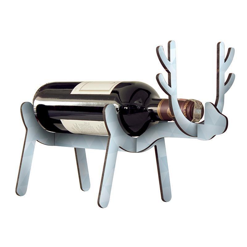 Suporte Para Garrafa De Vinho Cervo - Triângulos Azuis - Maison De Lele ...