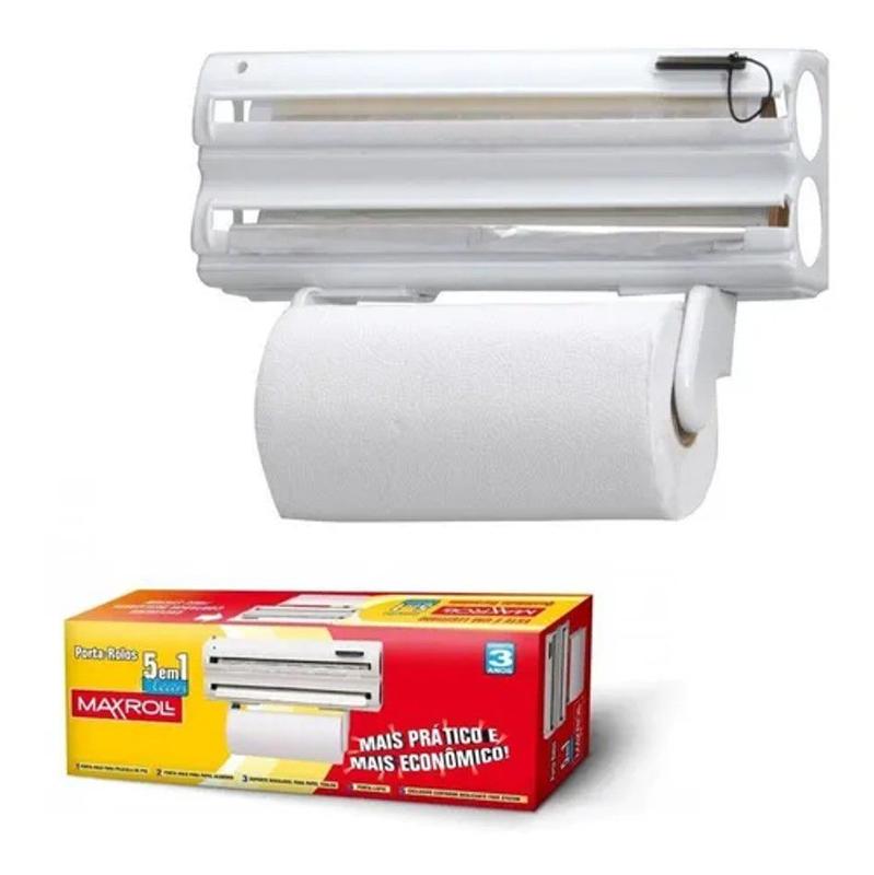 Suporte Porta Rolos Papel Toalha Alumínio De Parede Clean 5x1 MaxRoll ...