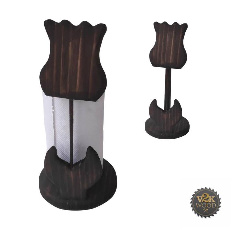 Suporte Rolo Papel Toalha De Madeira Modelo Flor Pra Cozinha - V2K Wood ...