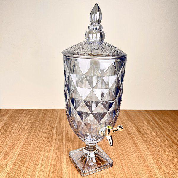 Suqueira Vidro 4,5L Modelo Diamante Transparente Metalizada - In Casa ...