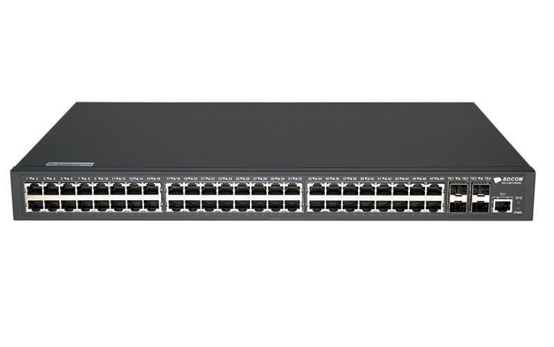 Switch 48 Portas + 4 SFP 10/100/1000 BDCOM S2952E 10 Giga - Switch ...