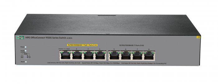 Switch HPE Aruba JL383A 1920S 8 portas Gigabit PoE+ 65W - Switch ...