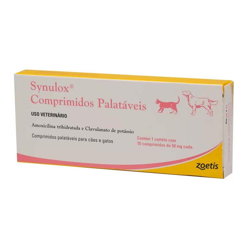 Synulox 50 Mg C/ 10 Comprimidos - Zoetis - Farmácia Pet - Magazine Luiza