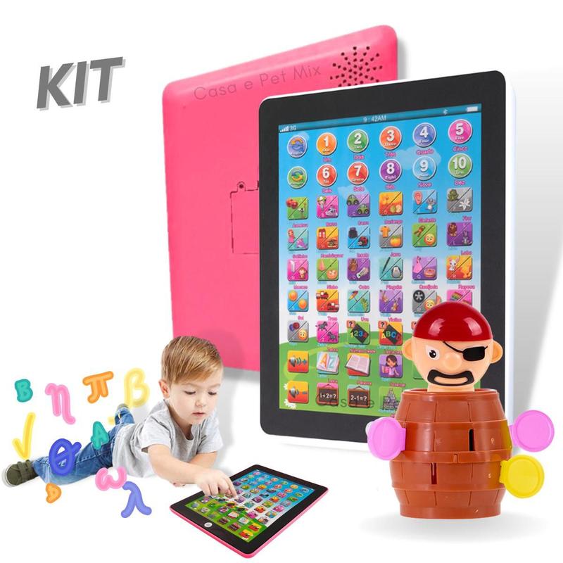 Tablet Educacional Brinquedo Interativo + Mini Pula Pirata - Art Brink ...