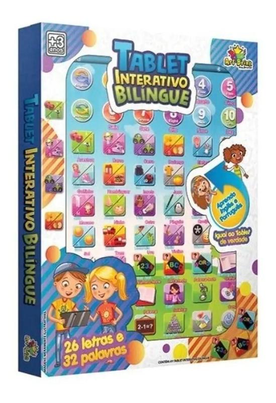 Tablet Infantil Didático Educativo brinquedo Crianças Presente Bilingue ...