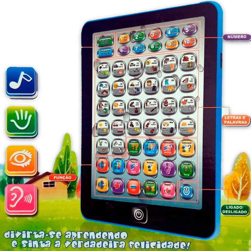 Tablet Infantil Didático Educativo Musical Crianças Digital Original ...