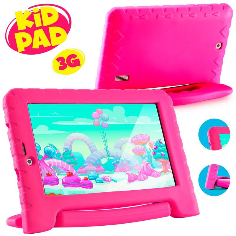 Tablet Infantil Multilaser NB383 Rosa 3G Kid Pad Capa de Silicone 32GB ...