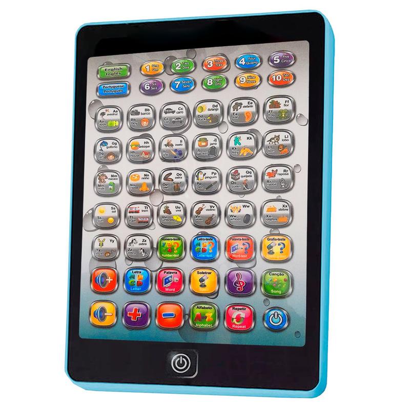 Tablet Interativo Infantil Crianças Bilingue Educativo Lousa Musical ...
