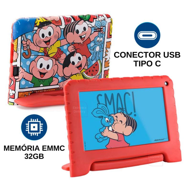 Tablet M7 Turma da Monica 32GB Multilaser Vermelho - NB369 - Tablet ...