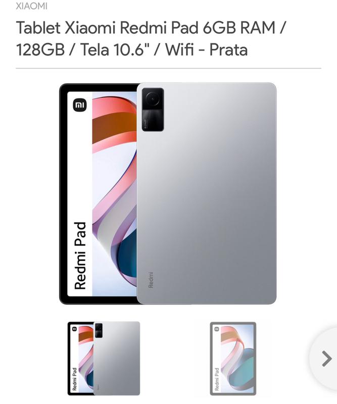 Tablet MI Pad 128gb 6 de Ram - Celular - Tablets - Magazine Luiza