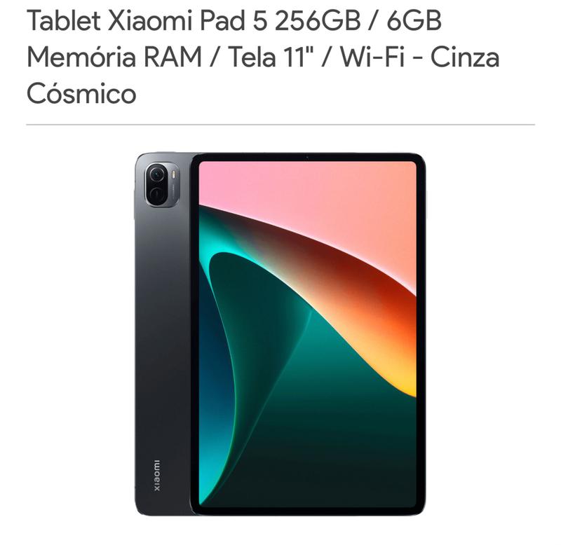 Tablet Mi Pad 5 de 256gb 6 de Ram Cinza - Celular - Tablets - Magazine ...