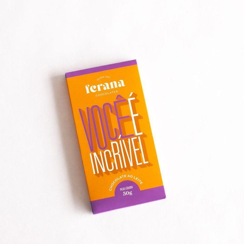 Tablete Ao Leite Você é Incrível 50G - Ferana Chocolates - Chocolate ...