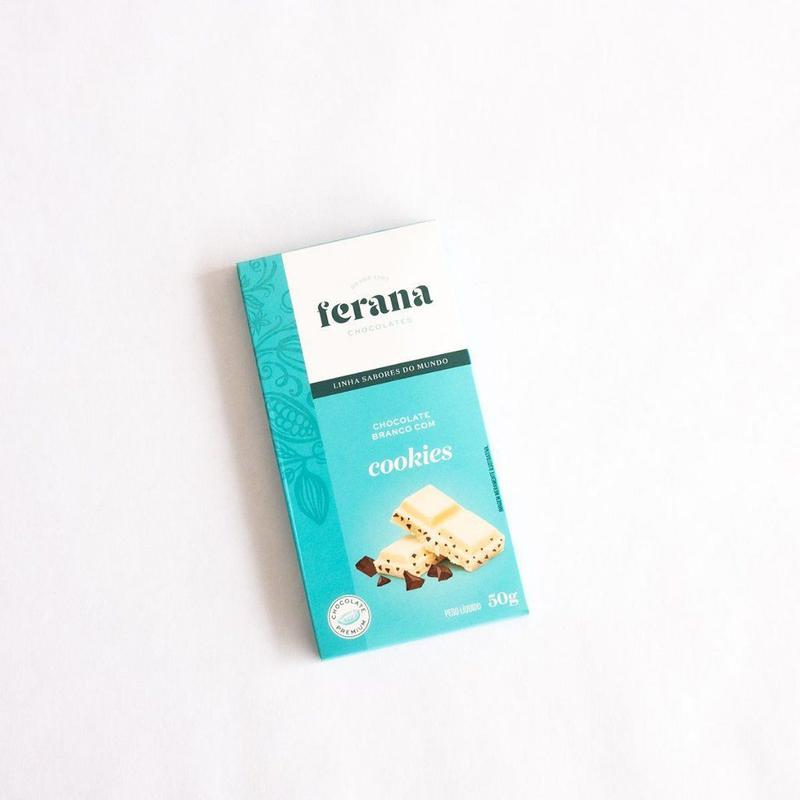 Tablete Sabores Do Mundo Branco Com Cookies 50G - Ferana Chocolates ...