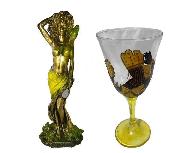Taça E Imagem Estatueta Orixá Oxum Osun Umbanda E Candomblé - Oba Ogun ...