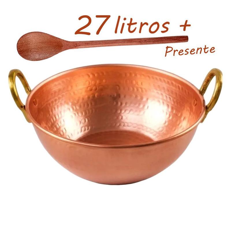 Tacho De Cobre Puro 27 Litros - IMPÉRIO DO COBRE - Tacho de Fritura ...