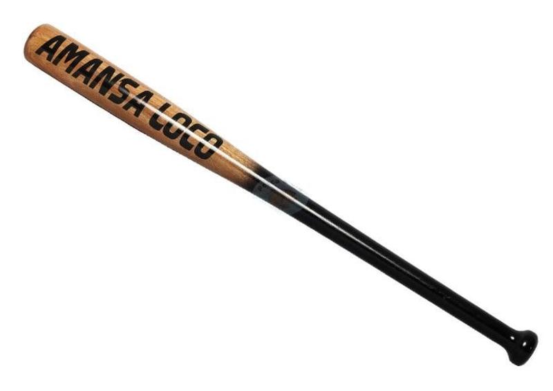 Taco Bastão De Baseball Amansa Loco Madeira Maciça Mad/Pret - AKG - No ...
