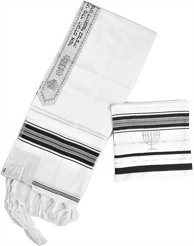 Talit Ortodoxo Preto Com Prata 60X180 Cm - De Israel - Jerusalém ...