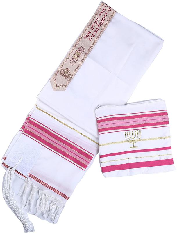 Talit Totalmente Rosa Ortodoxo - 55x180 Cm - Original De Israel ...