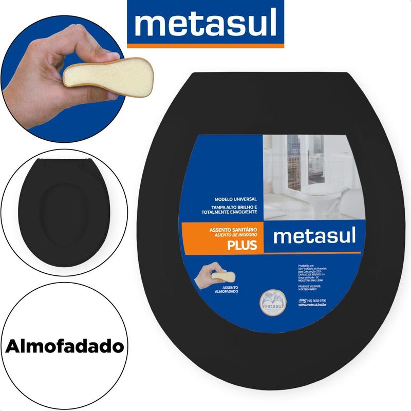 Tampa Assento Vaso Sanitário Almofadado Oval Plus Metasul - Assento ...