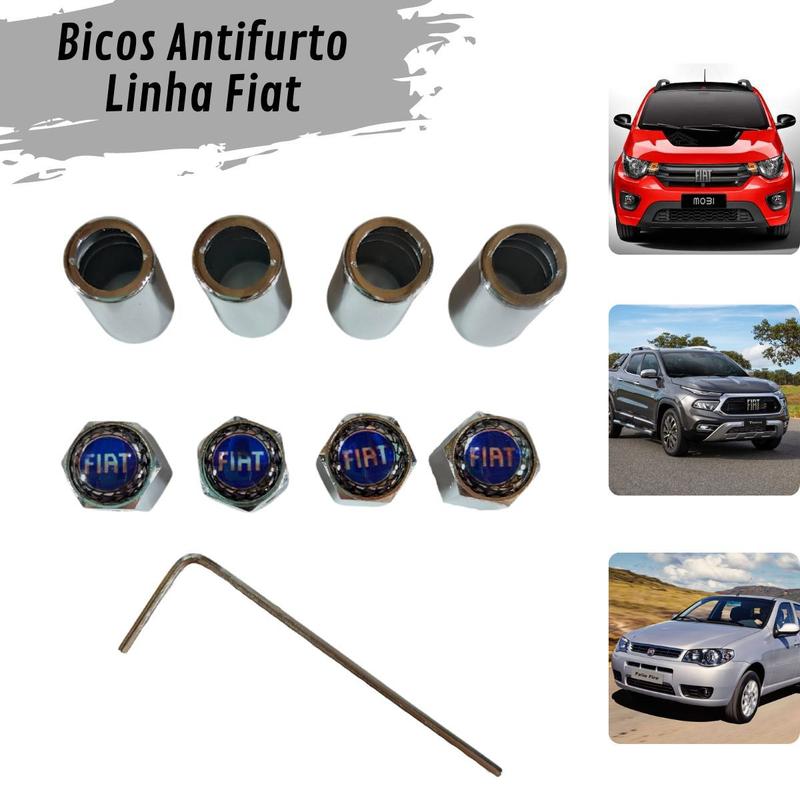 Tampa Bico Valvula Antifurto Pneu Capa cromada Linha Fiat - Carmix Auto ...