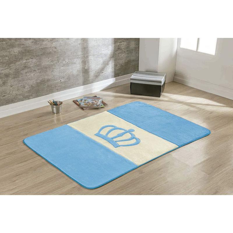 Tapate de Quarto para Menino 1,30m x 90cm Coroa Azul Pelúcia - Guga ...
