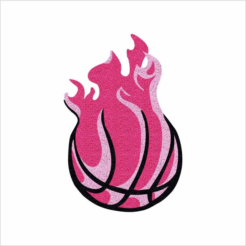 Tapete bola de basket fire, cor rosa, decorção quarto, sala - ZAP ...