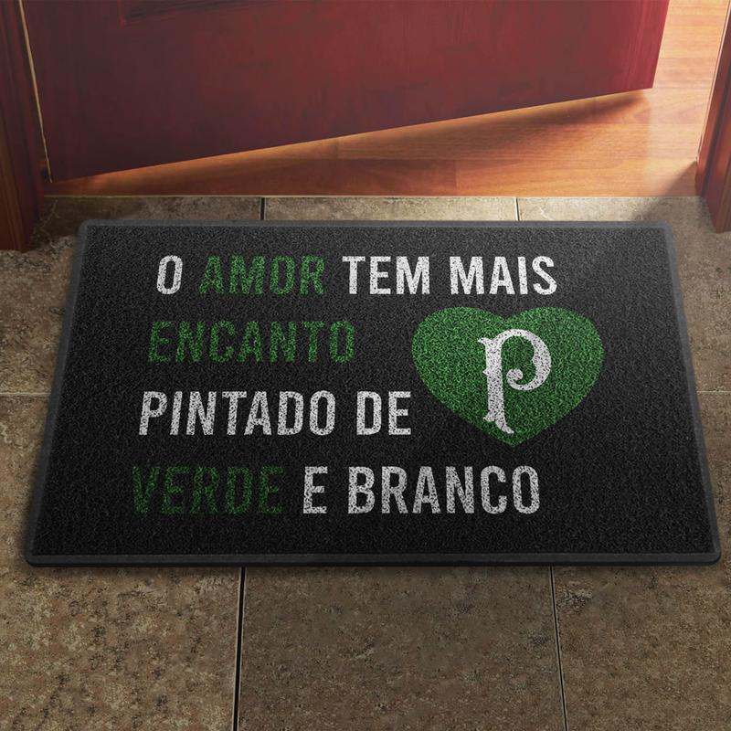 Tapete / Capacho O Amor tem Mais Encanto Pintado de Verde e Branco ...