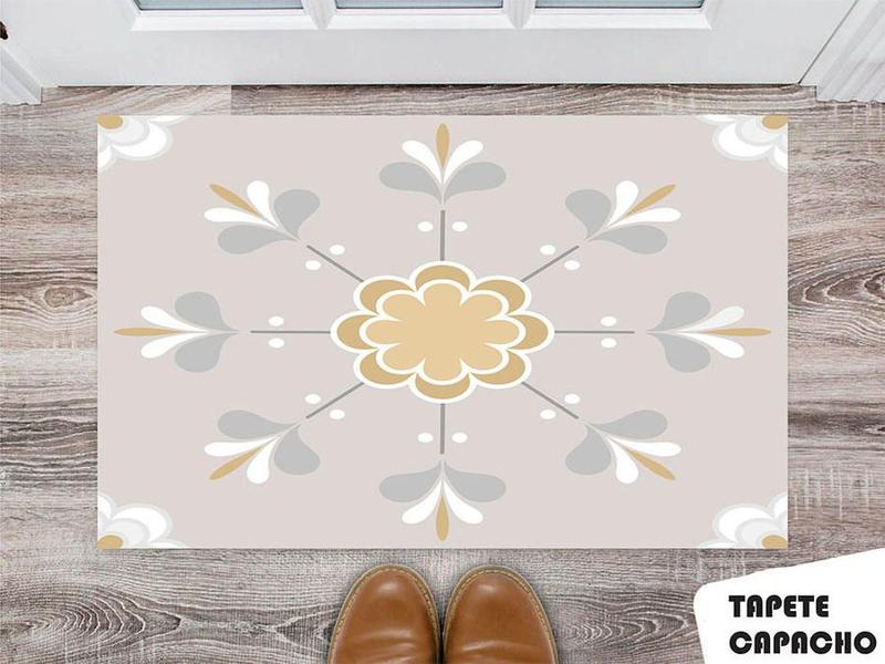 Tapete Capacho Personalizado Bege Flor Amarela - Criative Gifts ...