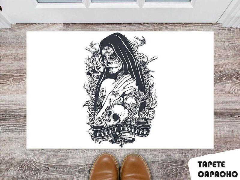 Tapete Capacho Personalizado Caveira Mexicana Mulher - CRIATIVE ...
