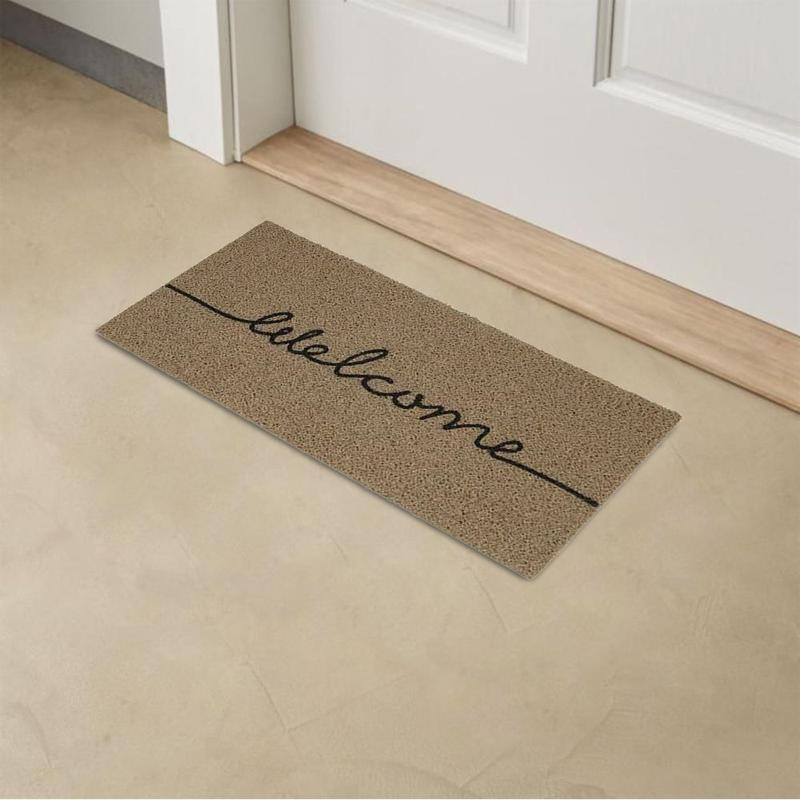 Tapete Capacho Vinil Kapazi 30x70 cm Welcome Marrom para Entrada ...