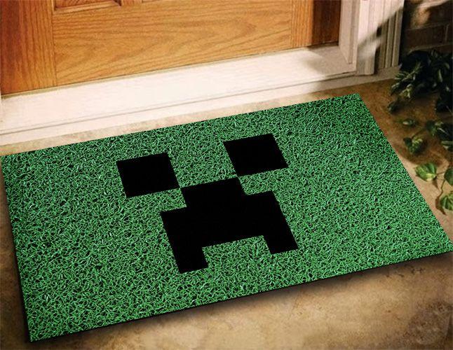 Tapete Geek Minecraft Creeper 60x40 - verde - Rei Dos Capachos ...