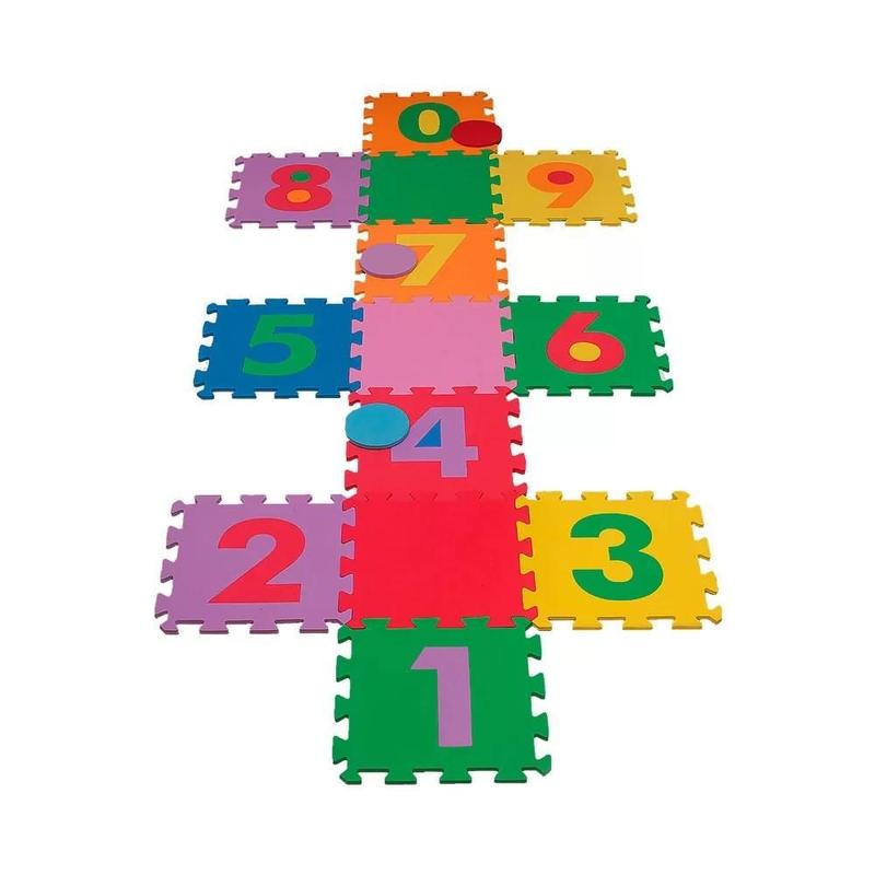 Tapete Infantil, Tatame, Educativo, Amarelinha, EVA, 16 Peças, 5mm ...