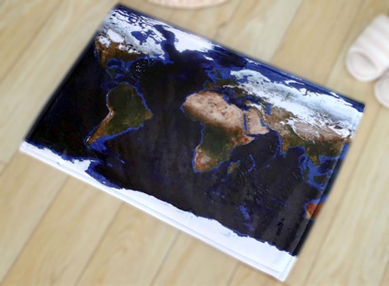 Tapete macio Mapa Mundi - Imagem de Satélite - 60x40cm - Geo Store ...