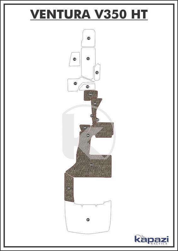 Tapete PVC Náutico Trançado para Ventura V 350 HT - Cockpit - Kapazi ...