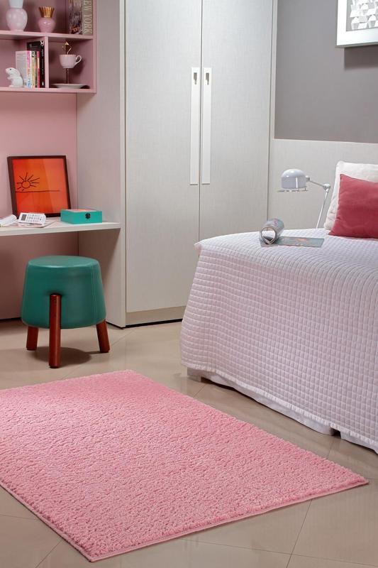 Tapete Rosa Pelo médio Luxuoso Sala/Quarto/Escritório 1,00m X 1,50m ...