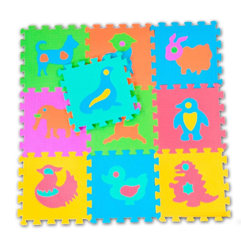 Tapete Tatame EVA Infantil 10 peças Educativo 30x30 Animais Cód. 2315 ...