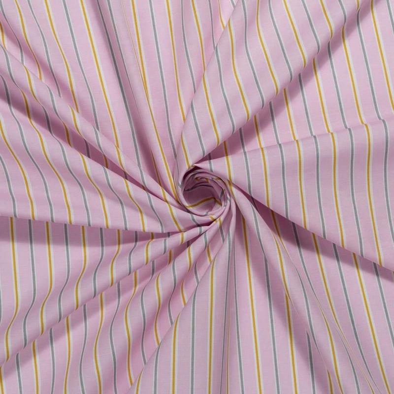 Tecido Tricoline Rosa com Listras Coloridas - Mayra Valentim - Tecido ...