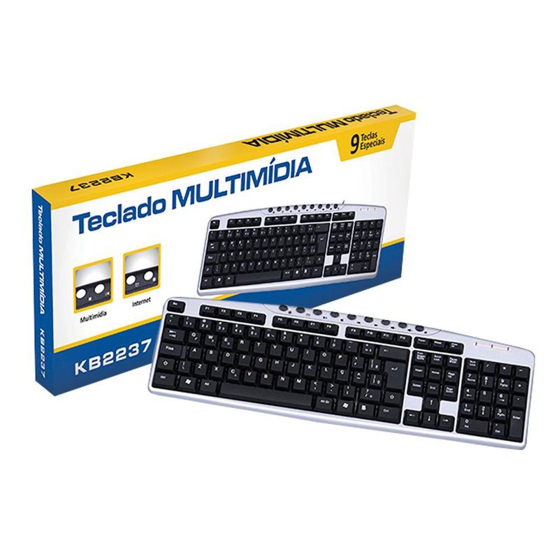Teclado C3Tech KB2237 Multimídia USB Preto - Teclado - Magazine Luiza