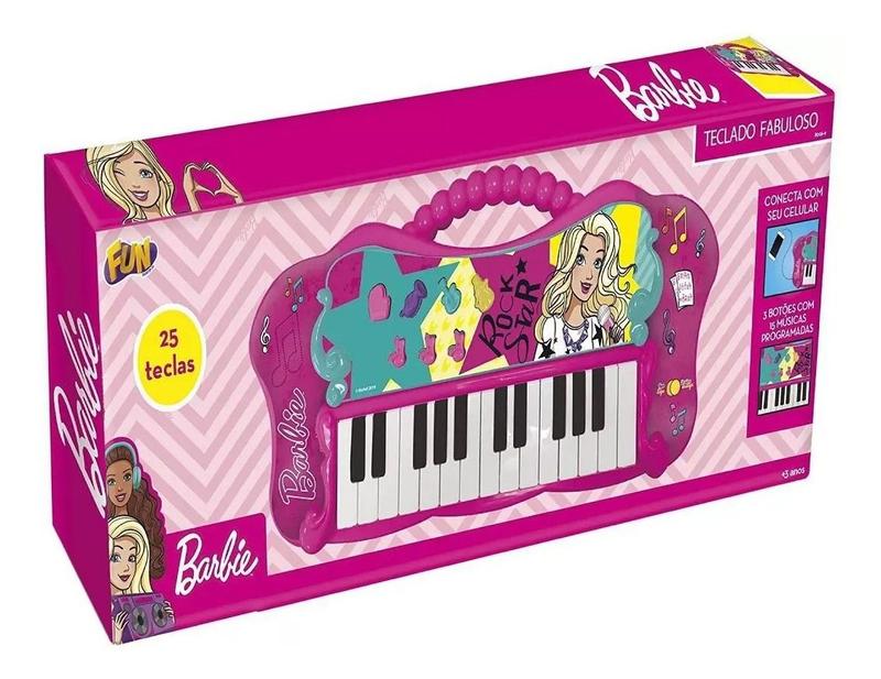 Teclado Fabuloso Da Barbie Com Função Mp3 F0004-6 - Piano / Teclado de ...