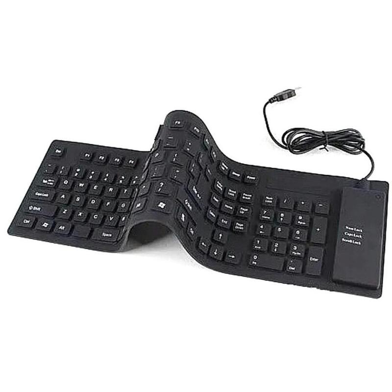 Teclado Flexível De Silicone Usb Dobrável Notebook Pc Tablet - DOMUS ...