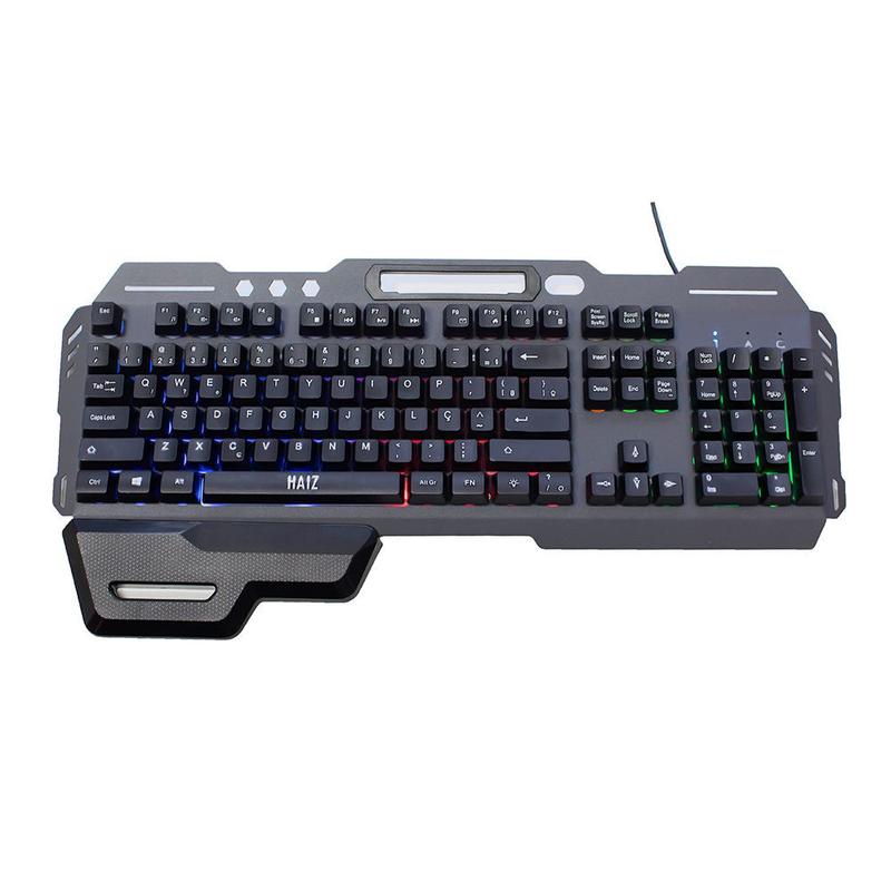 Teclado Gamer Led Rgb Semi Mecânico Usb C/ Apoio HZ-1000 - Haiz ...