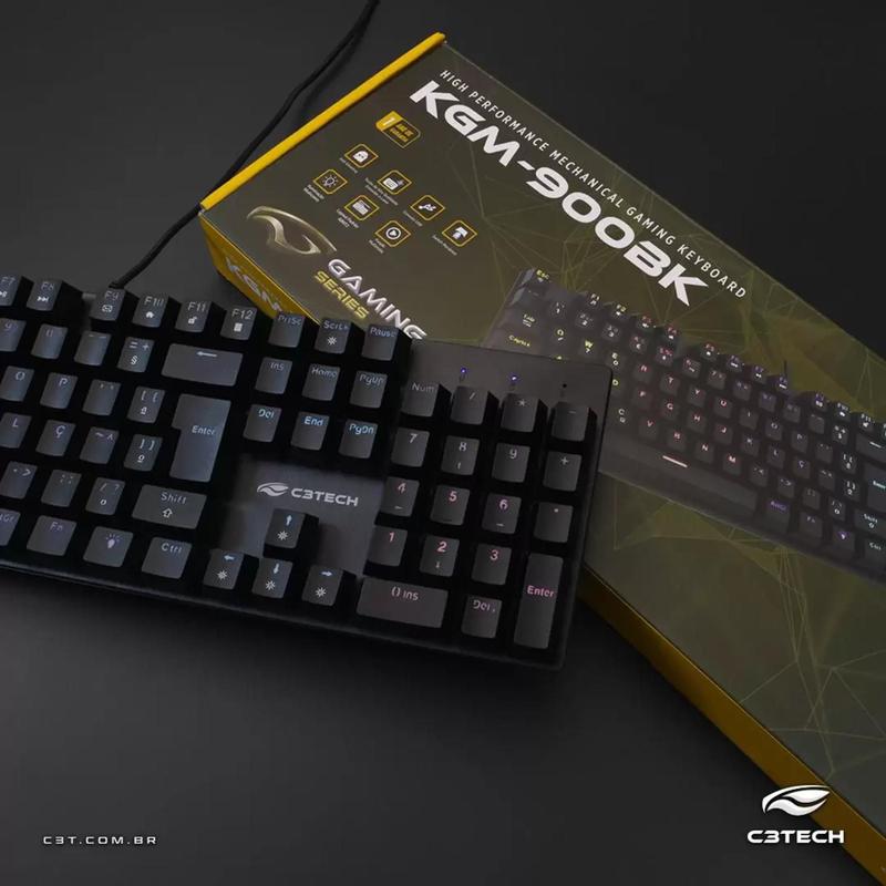 Teclado gamer mecanico usb kgm-900bk preto c3 tech - Teclado Gamer - Magazine Luiza
