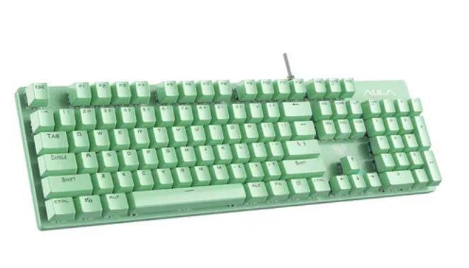 TECLADO GAMER MECANICO VERDE USB LED S2022 AULA 104 TECLAS*º - Teclado ...